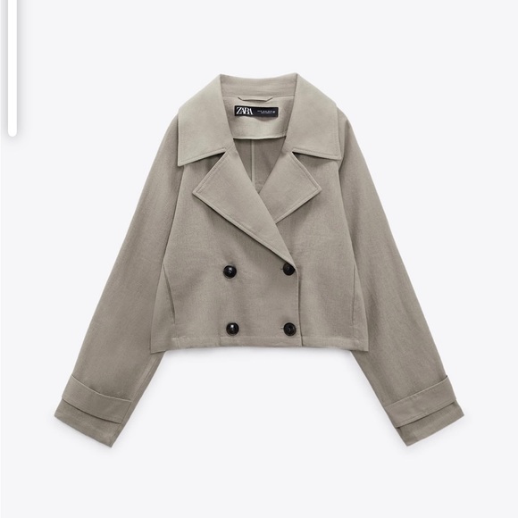 Zara | Jackets & Coats | Zara Cropped Linen Blend Trench | Poshmark